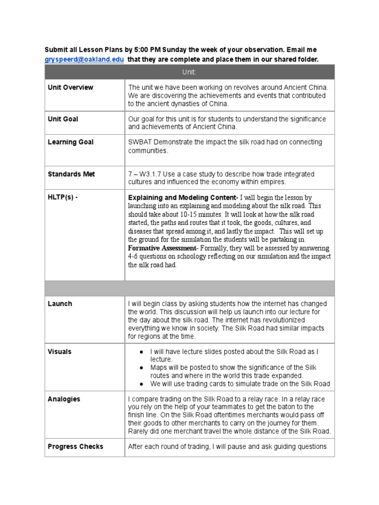 Silk Road Lesson Plan | PDF | Silk Road | Learning