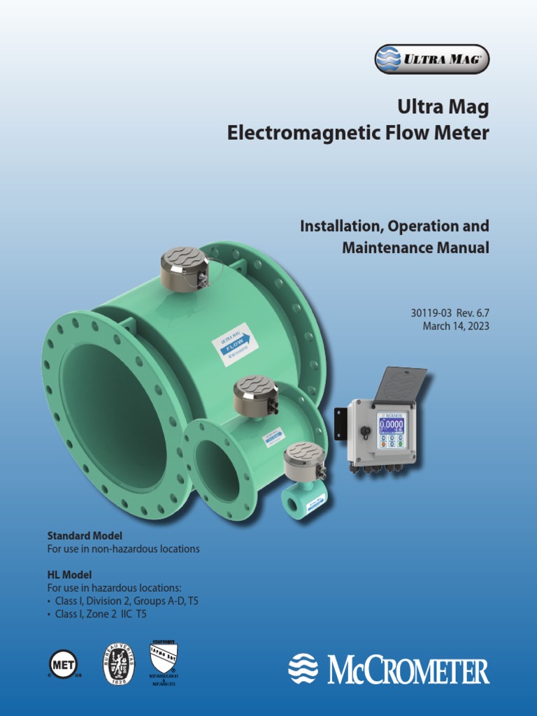 Ultra Mag Electromagnetic Flow Meter: Installation, Operation and ...