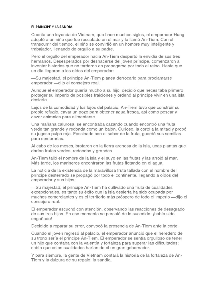 El Principe y La Sandia | PDF