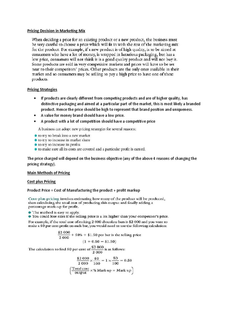 Pricing Decision in Marketing Mix | PDF | Pricing | Demand