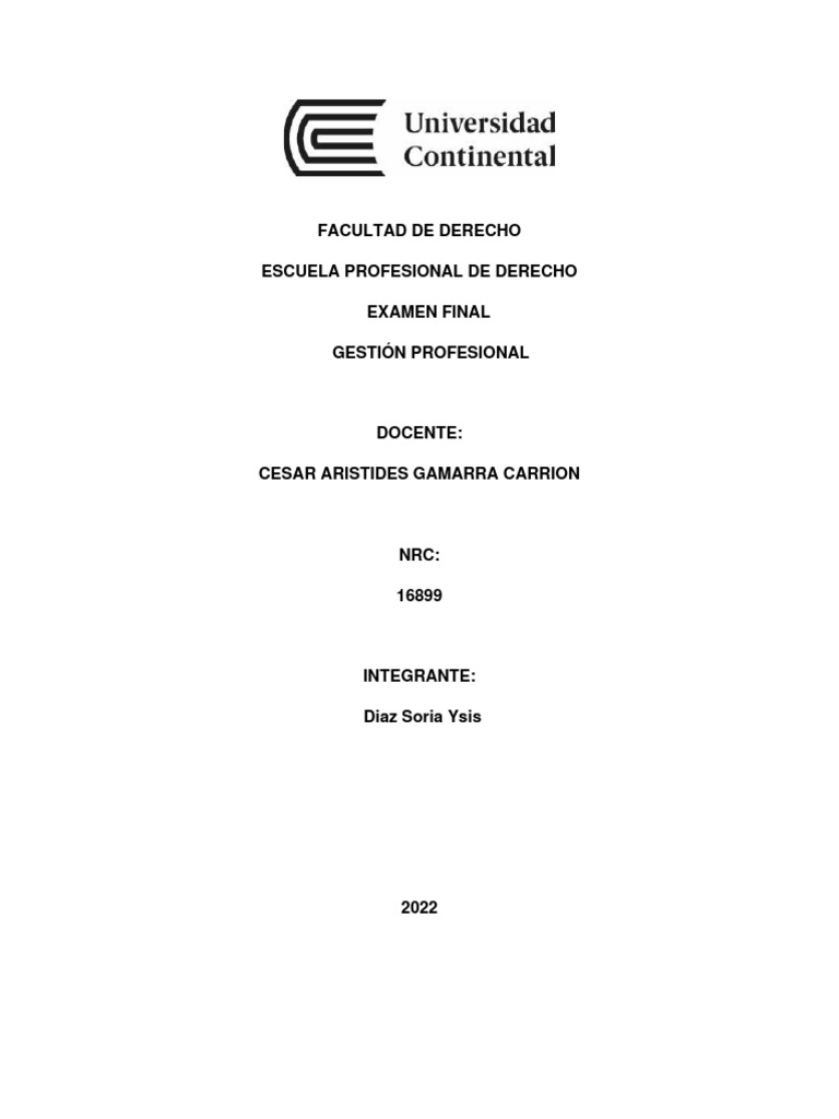 Examen Final-Gestion Profesional | PDF