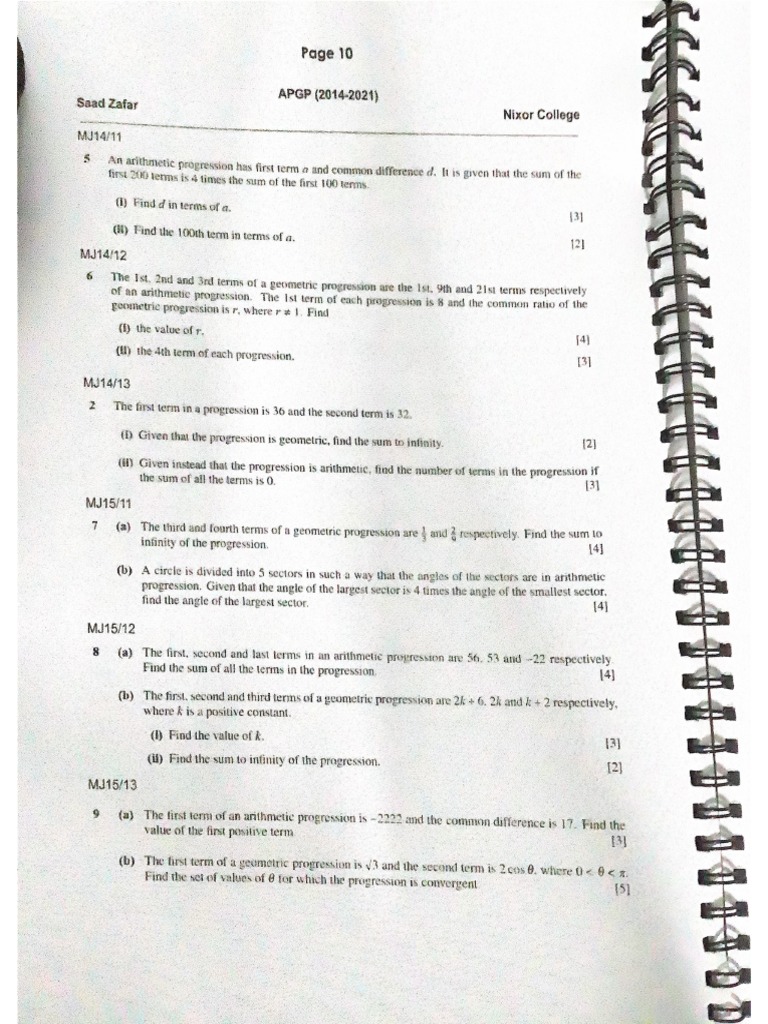 Add Maths AP GP | PDF | Mathematical Analysis | Elementary Mathematics