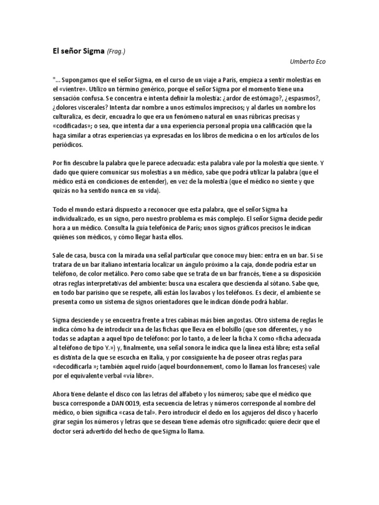 El viaje de Sigma: signos y significados | PDF | Síntoma