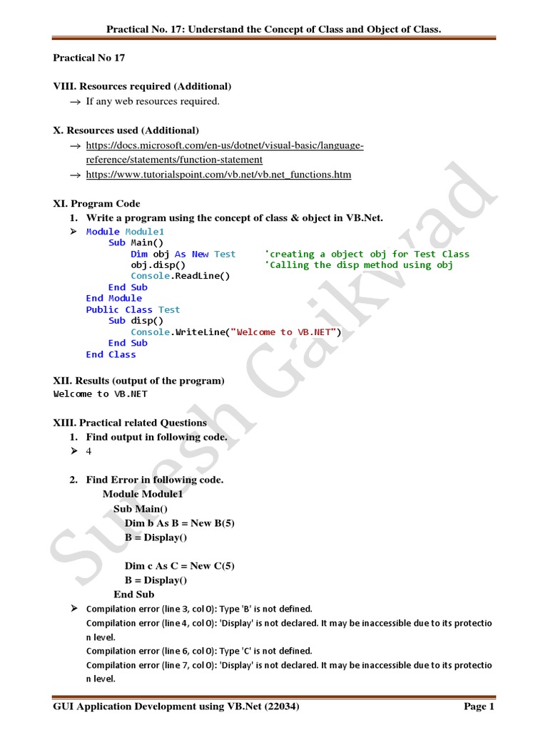 If Any Web Resources Required.: Sub Dim As New | PDF | Systems Engineering | Programming Paradigms