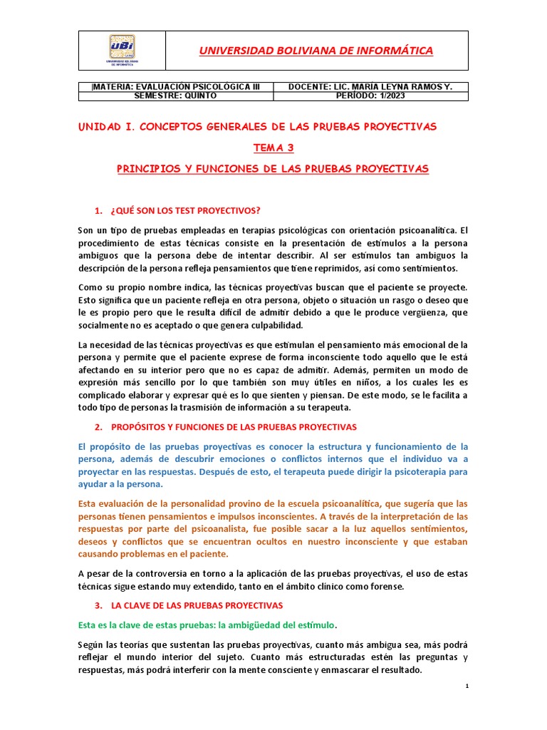 Tema 3-Principios y Funciones de Las Pruebas Proyectivas | Descargar ... Tema 3-Principios y Funciones de Las Pruebas Proyectivas | Descargar ...