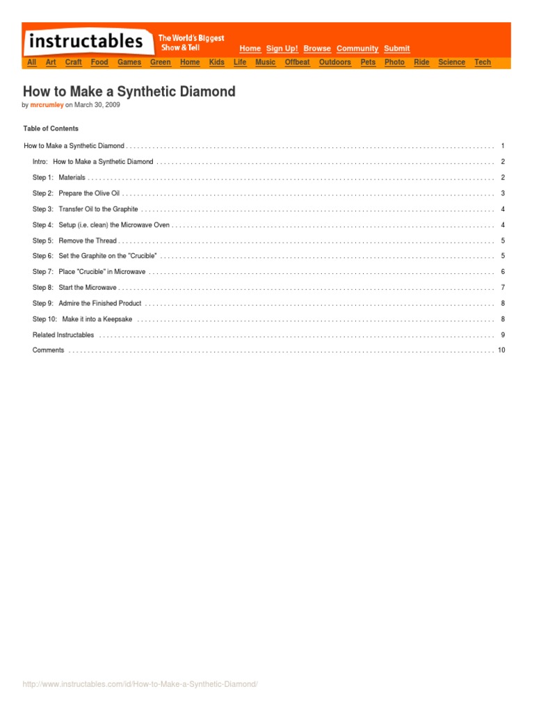 How-to-Make-a-Synthetic-Diamond | PDF | Diamond | Carbon