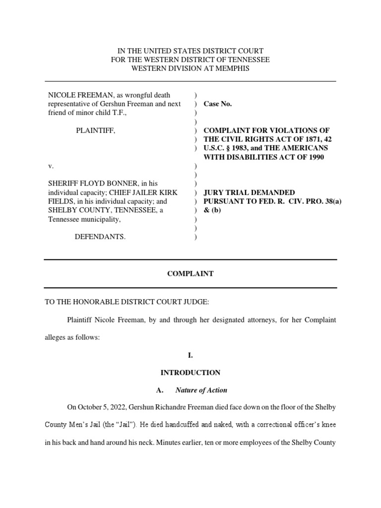 2023-04-02 Final Complaint Draft For Pre-Release | PDF | Prison ...