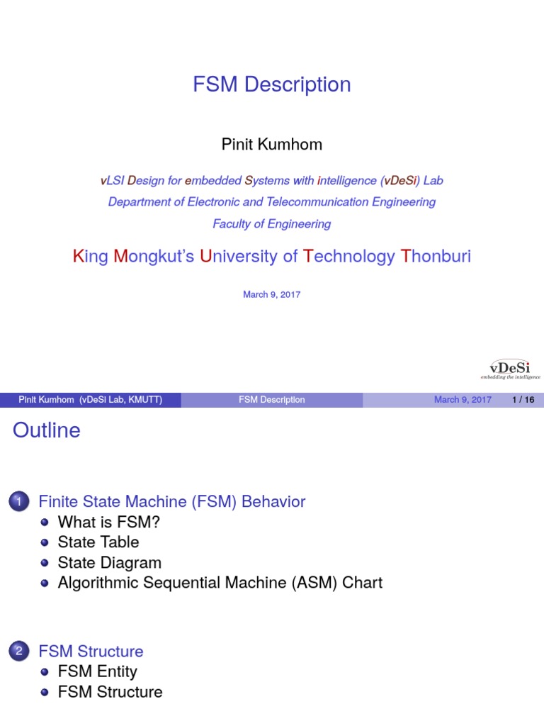 FSM Description: Pinit Kumhom | PDF | Discrete Mathematics ...