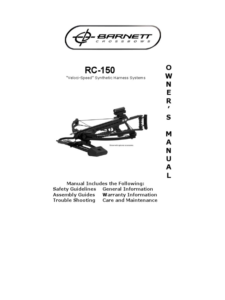 Barett RC 150 Compound Crossbow Manual | PDF | Arrow | Telescopic Sight