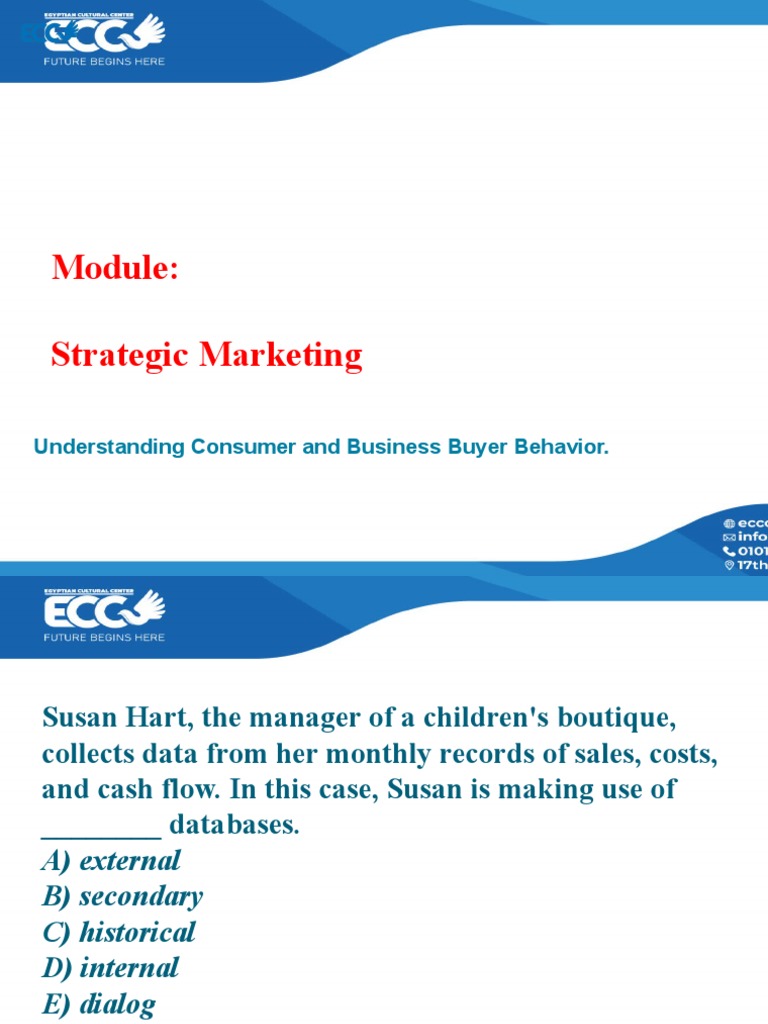 Strategic Marketing: Understanding Consumer and Business Buyer Behavior | PDF | Consumer ...