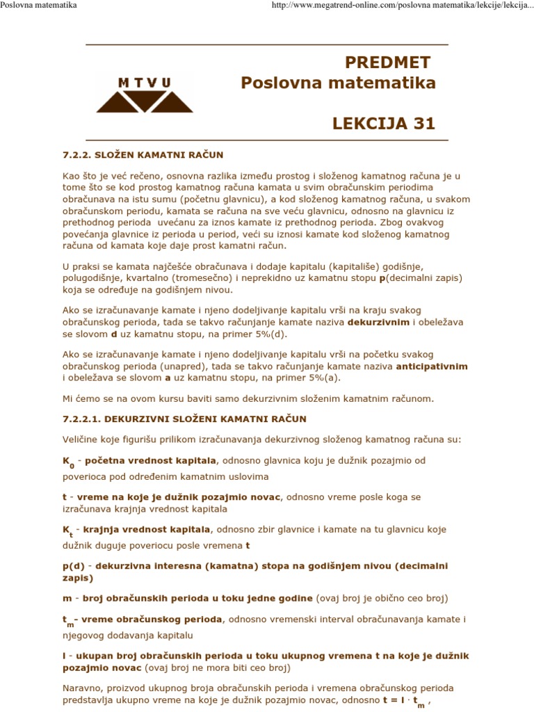 Poslovna Matematika | PDF