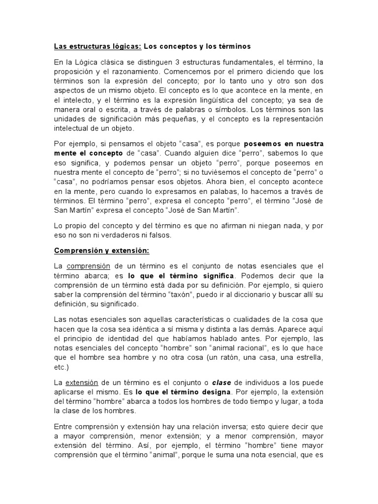 Los Conceptos y Los Términos | PDF | Concepto | Comprensión