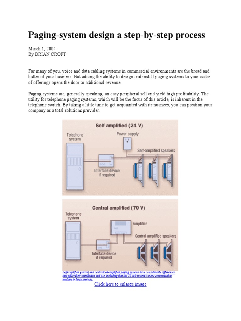 Paging System Design Guide | PDF | Loudspeaker | Sound