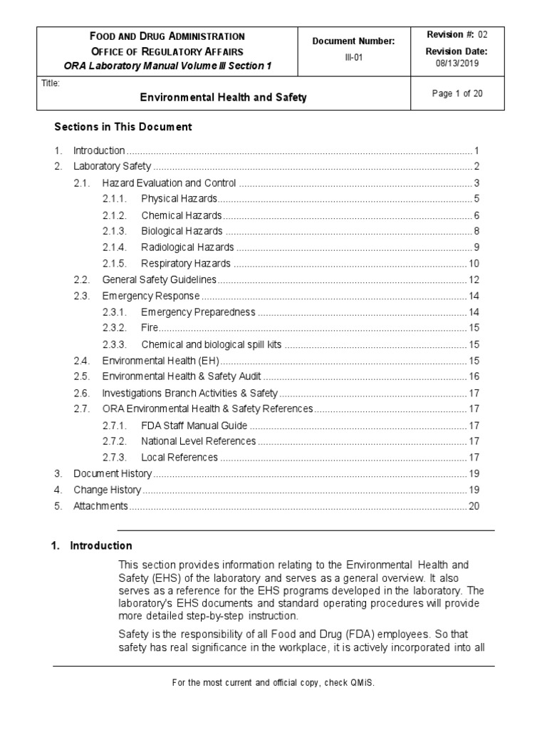 III-01 Environmental Health and Safety (v02) | PDF | Personal ...