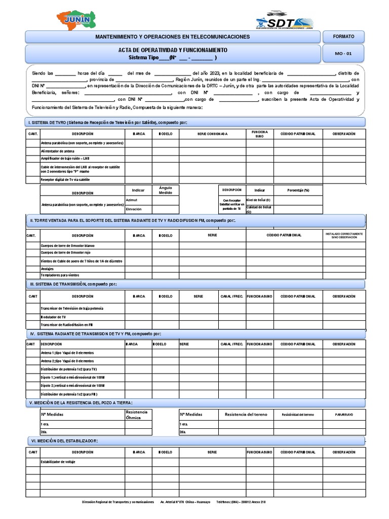 Acta de Mantenimiento Excel 2023. 1 | PDF | Televisión via satélite | Televisión