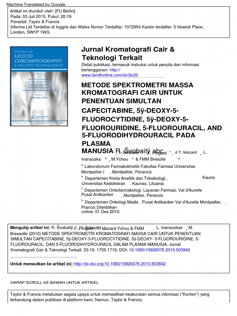 Metode LC-MS untuk Analisis Capecitabine | PDF