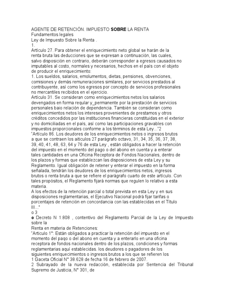 Agente de Retención | PDF | Impuestos | Impuesto sobre la renta