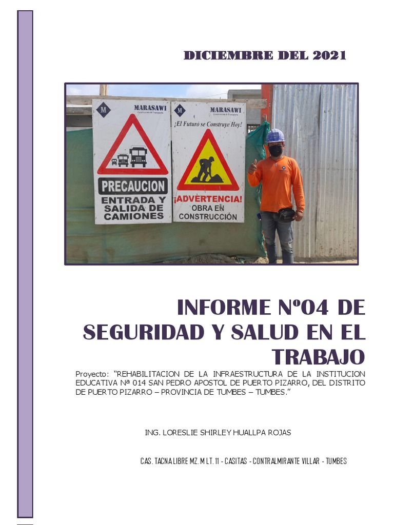 Informe de Seguridad y Salud en El Trabajo | PDF | Primeros auxilios | Soldadura