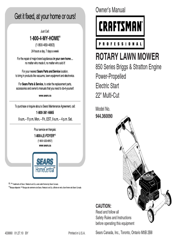 Sears Craftsman Service Manuals