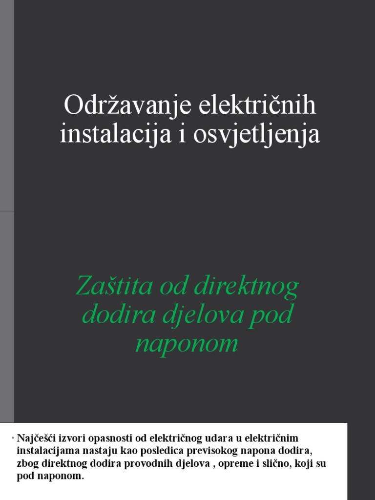Izvođenje Električnih Instalacija I Osvjetljenja | PDF