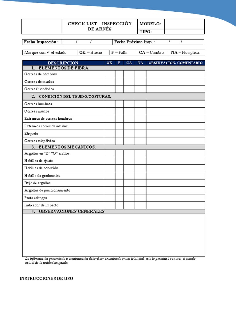 Check List-Arnes | PDF Check List-Arnes | PDF