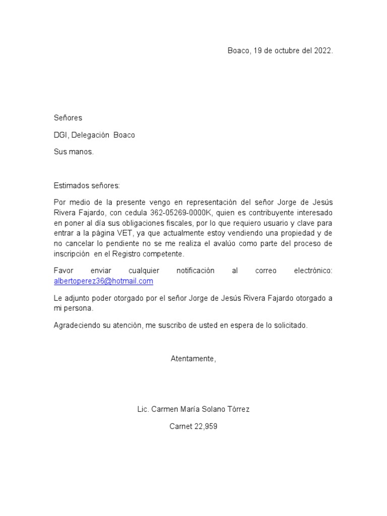 Carta A DGI | PDF