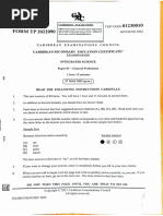 CSEC Integrated Science Paper 1 Answer Sheet - XLSX - Sheet1 | PDF
