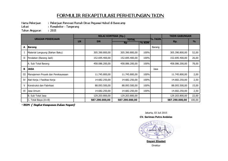 04 - Perhitungan TKDN | PDF | Pengelolaan Keuangan & Uang
