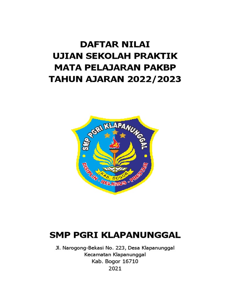 Nilai Ujian Praktik PAKBP SMP PGRI 2023 | PDF