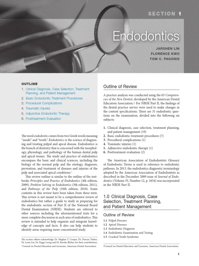 Endodontic Diagnosis and Treatment Guide | PDF | Dentistry | Medicine