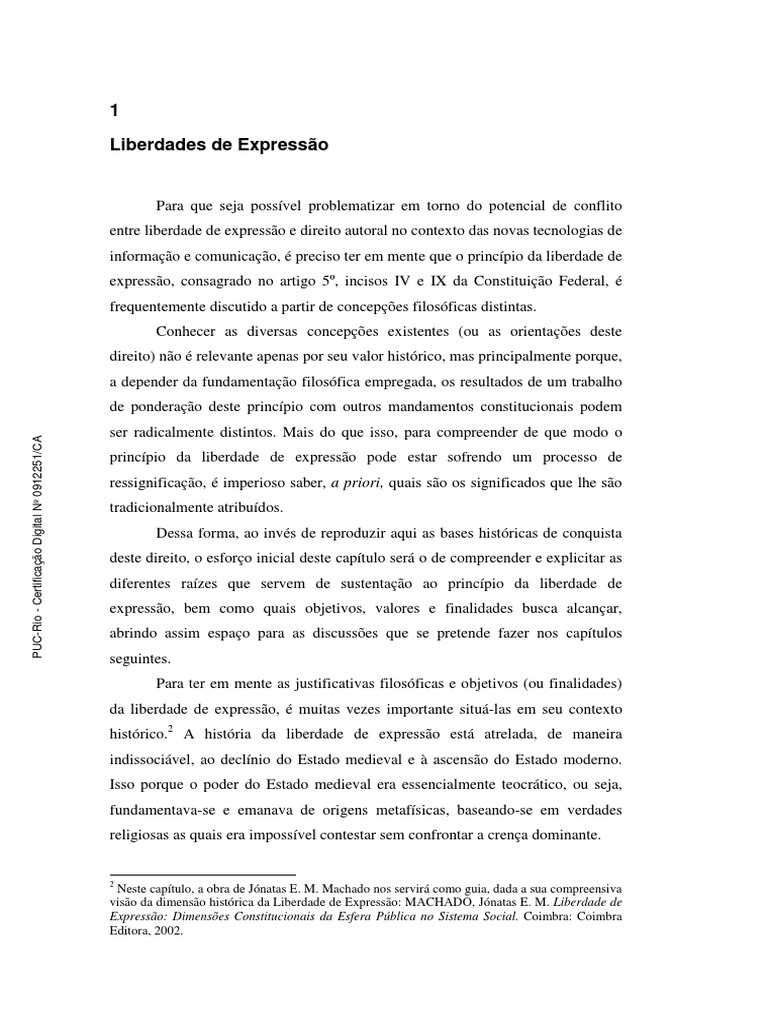 Liberdade de Expressão e Suas Raízes | PDF | Liberdade | Estado