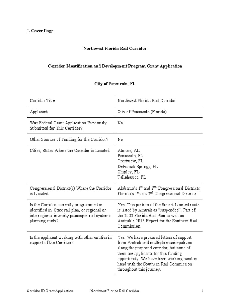 City of Pensacola Corridor ID Program Grant Application FINAL 20230327 ...