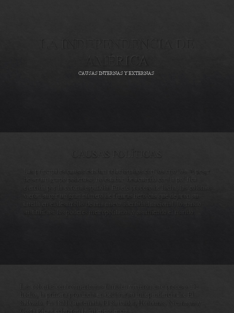 Las causas internas y externas de la independencia de América Latina | PDF | Imperio español ...
