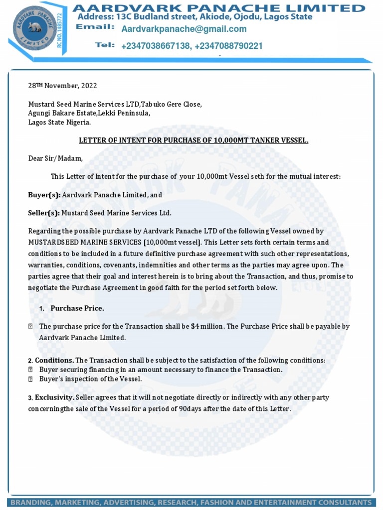 Loi For 10,000MT Vessel | PDF | Private Law | Justice