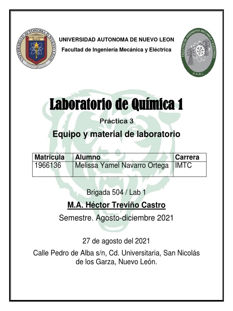 Práctica 3-Lab Química-1966136 | PDF