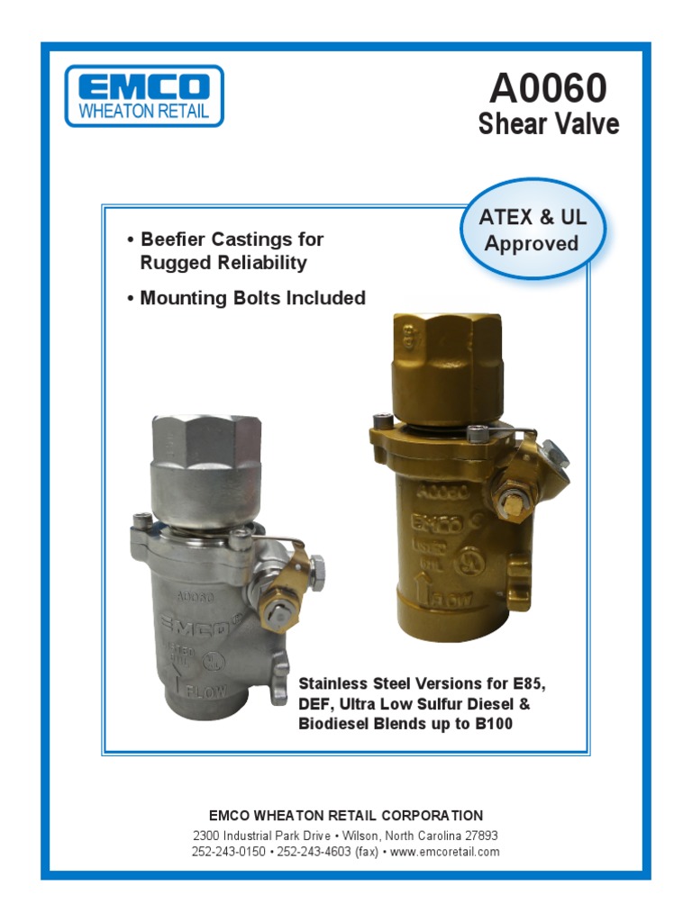 A0060 Shear Valve | PDF | Valve | Biodiesel
