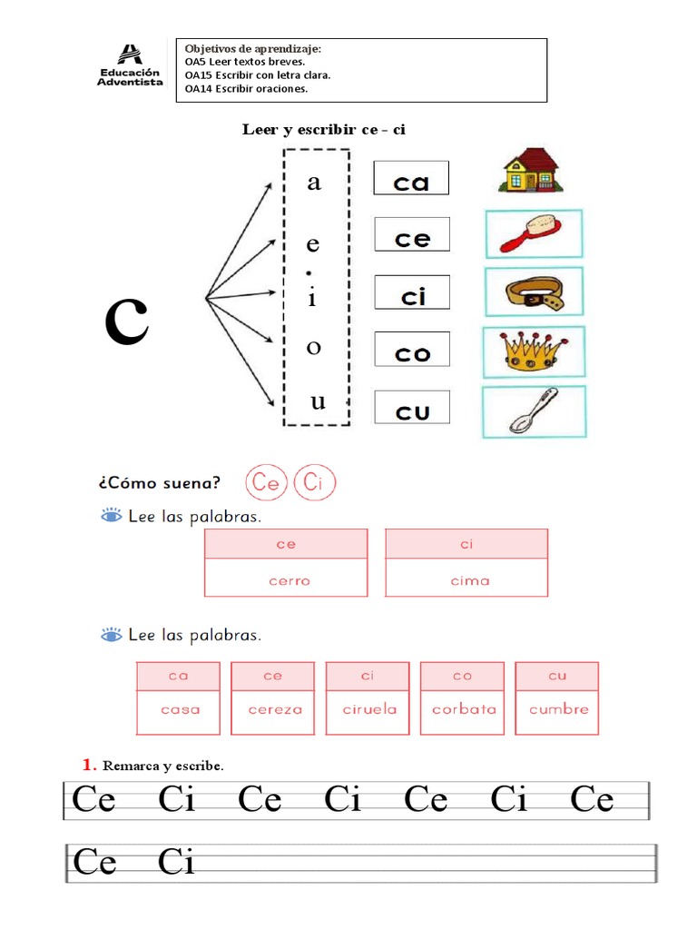 Guía de Lenguaje Ce-Ci | PDF