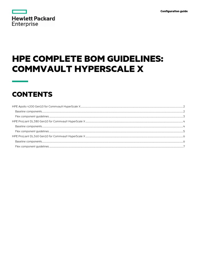 HPE Complete BOM Guidelines - Commvault HyperScale X Configuration ...
