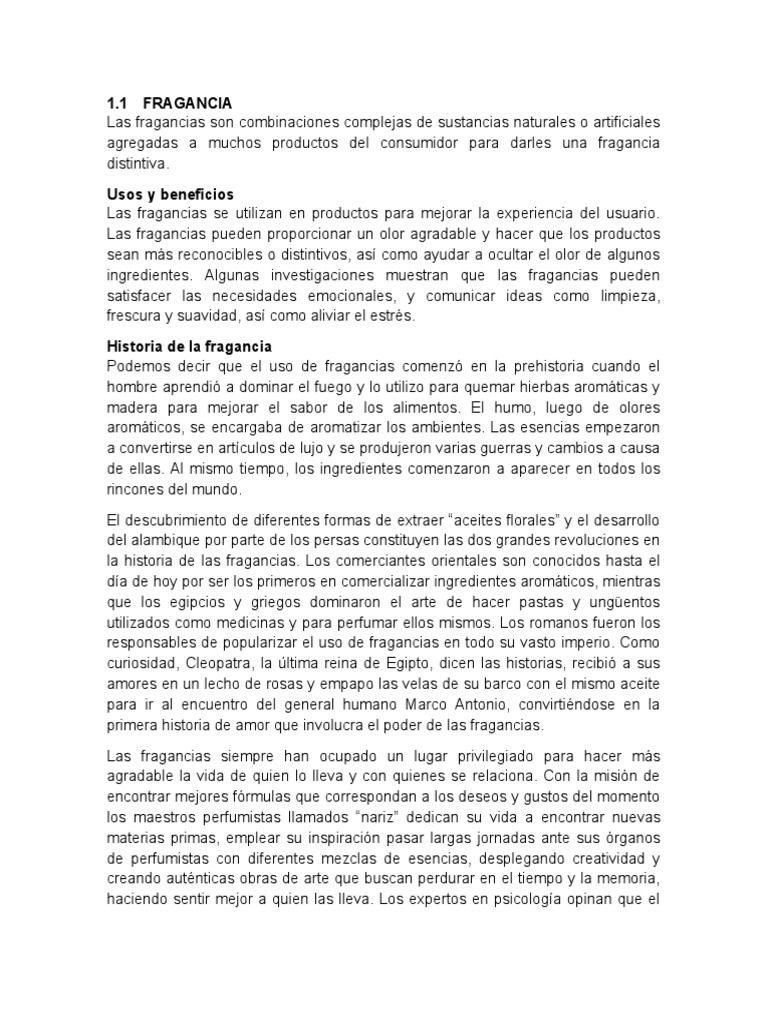 1.1 Fragancia | PDF | Perfume