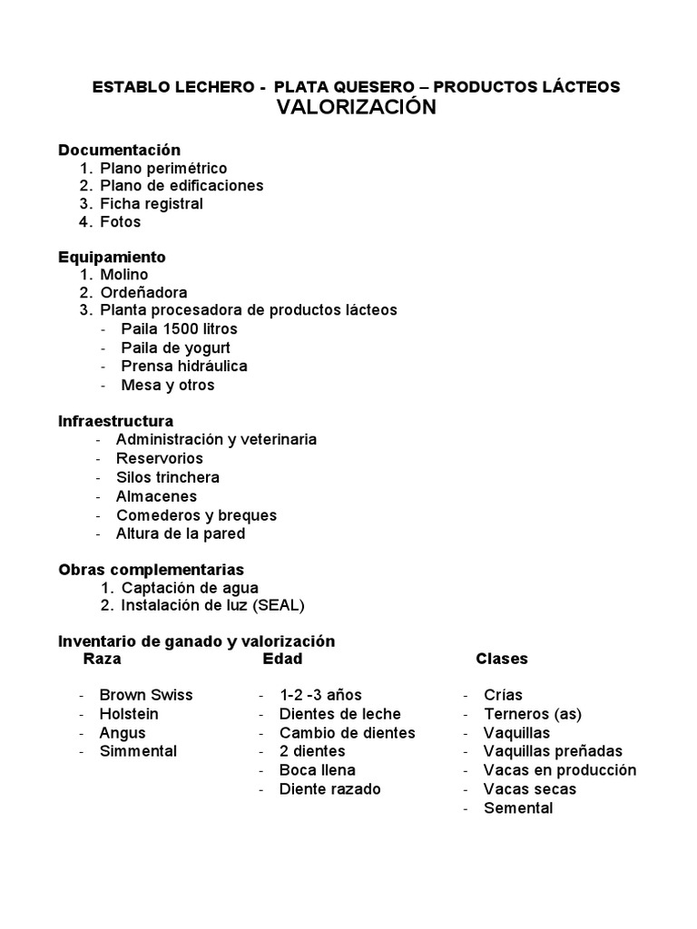 Infraestructura y Equipos de Establo Lechero | PDF