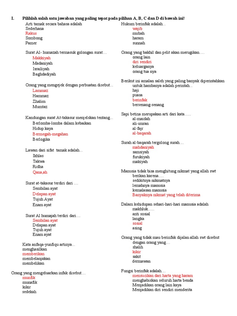 Arti Tamak dan Konsep Berinfak dalam Islam | PDF