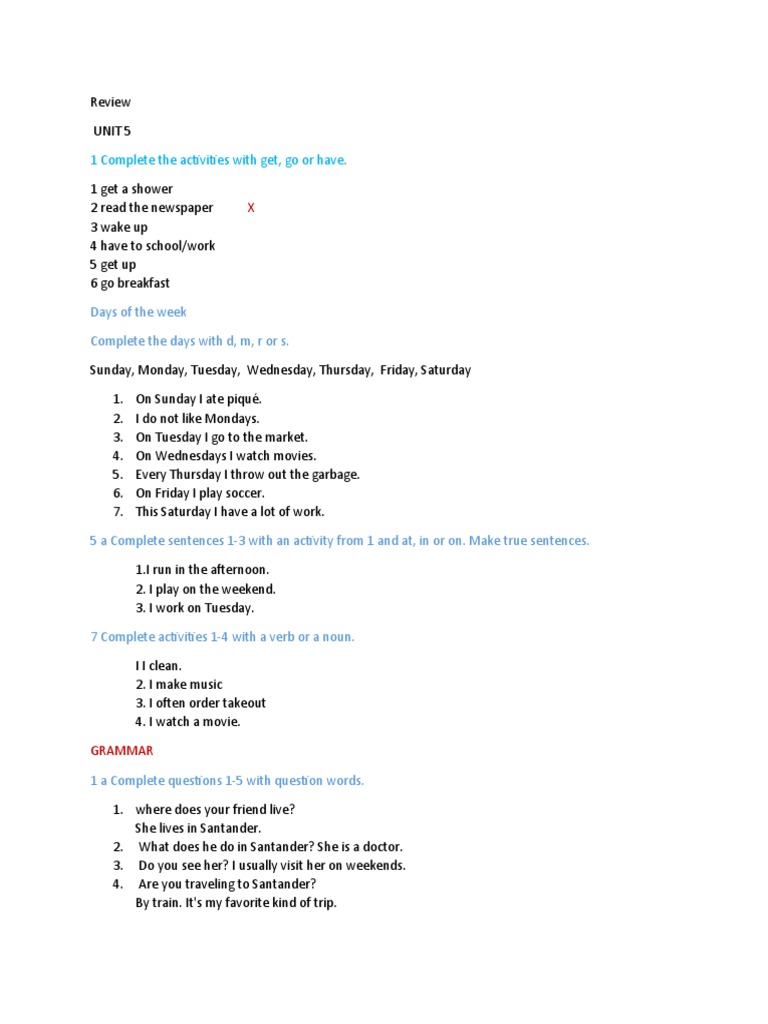 Review of Units 5 and 6 Activities | PDF