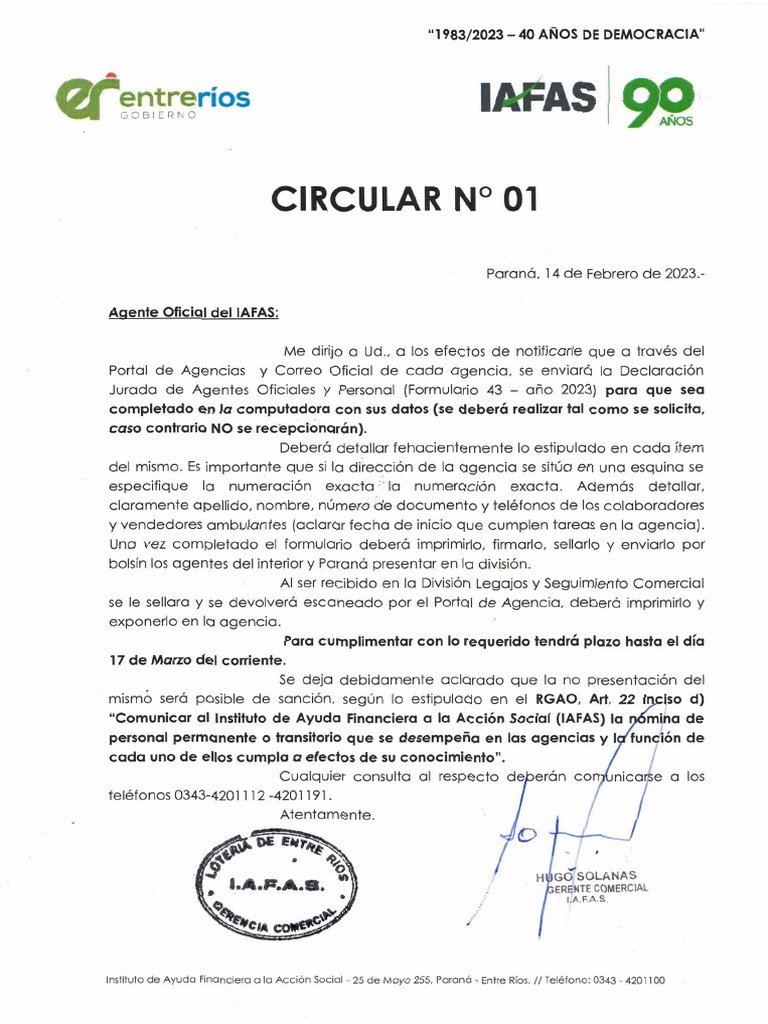 Iafas: Circular #01 | PDF
