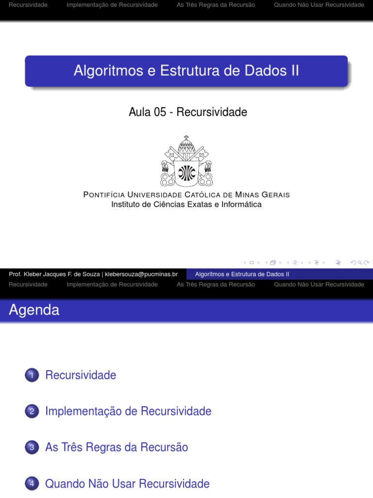 Aula 05 - Recursividade | PDF | Recursão | Algoritmos