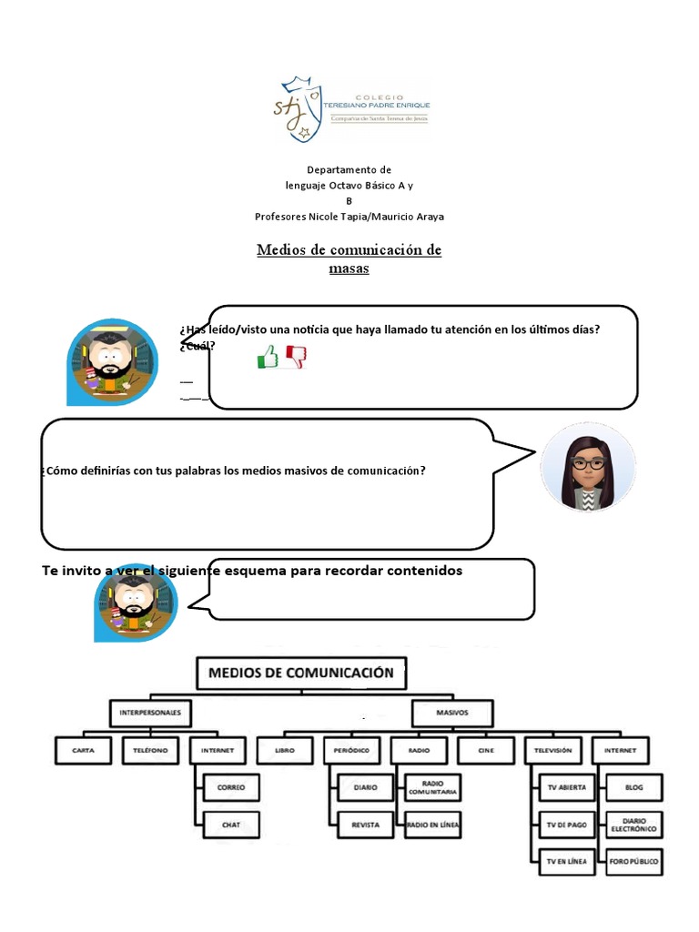 8°básico - Repaso medios masivos de comunicación | PDF