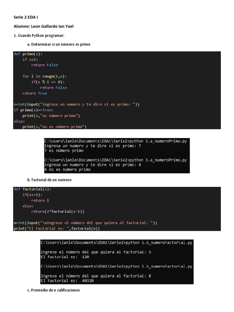 Serie 2 EDA I Alumno: Leon Gallardo Ian Yael: 1. Usando Python ...