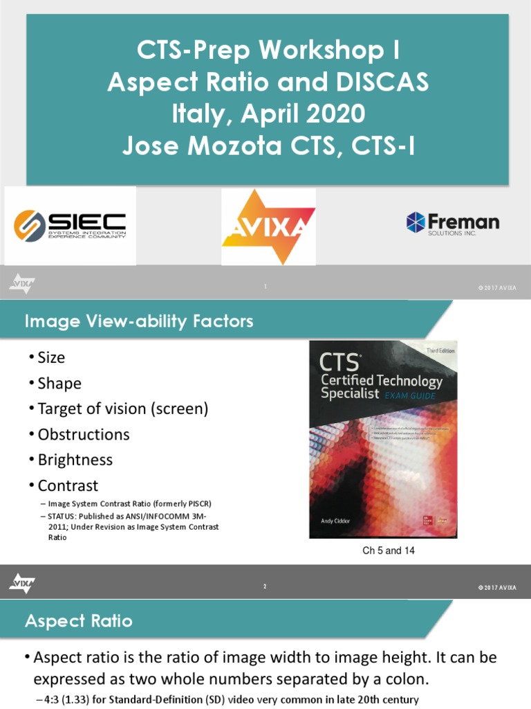 Audio Visual Aspect Ratios - CTS Prep | PDF | Display Resolution ...