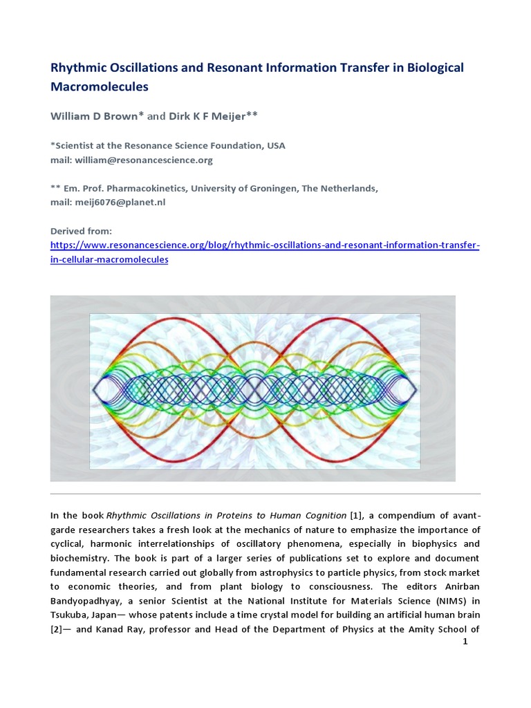 Rhythmic Oscillations and Resonant Infor | PDF | Quantum Mechanics | Proteins