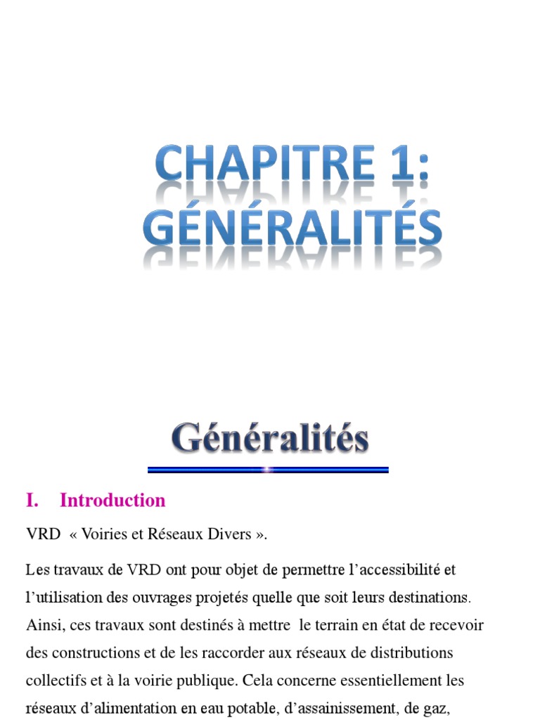 Chapitre 1 VRD | PDF