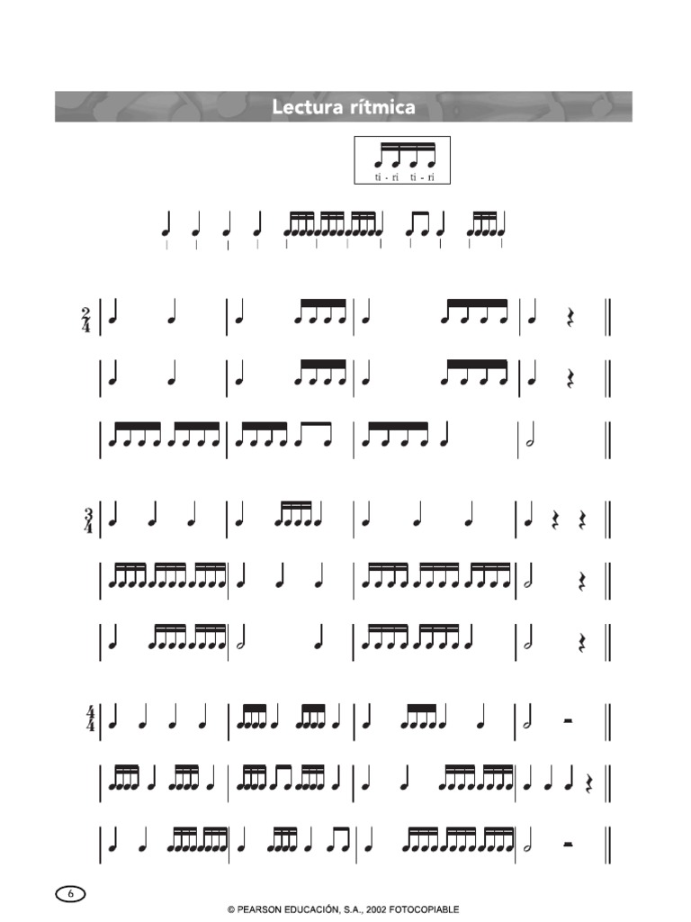 Ejercicios Ritmicos 2 - Cuartina | PDF